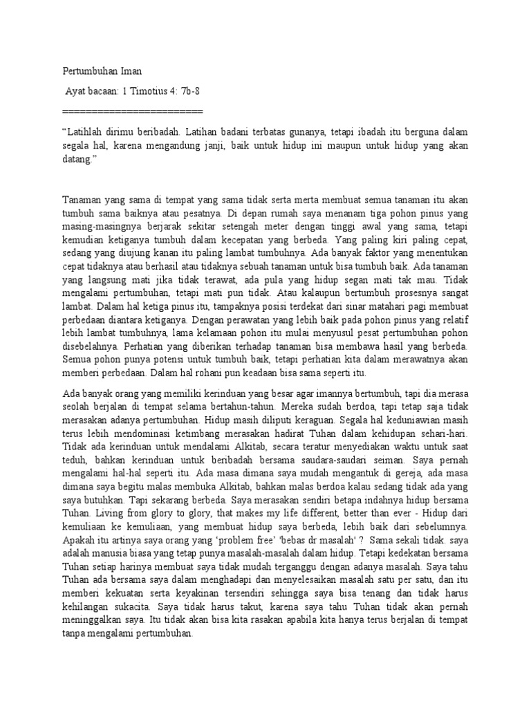 Pertumbuhan Iman | PDF