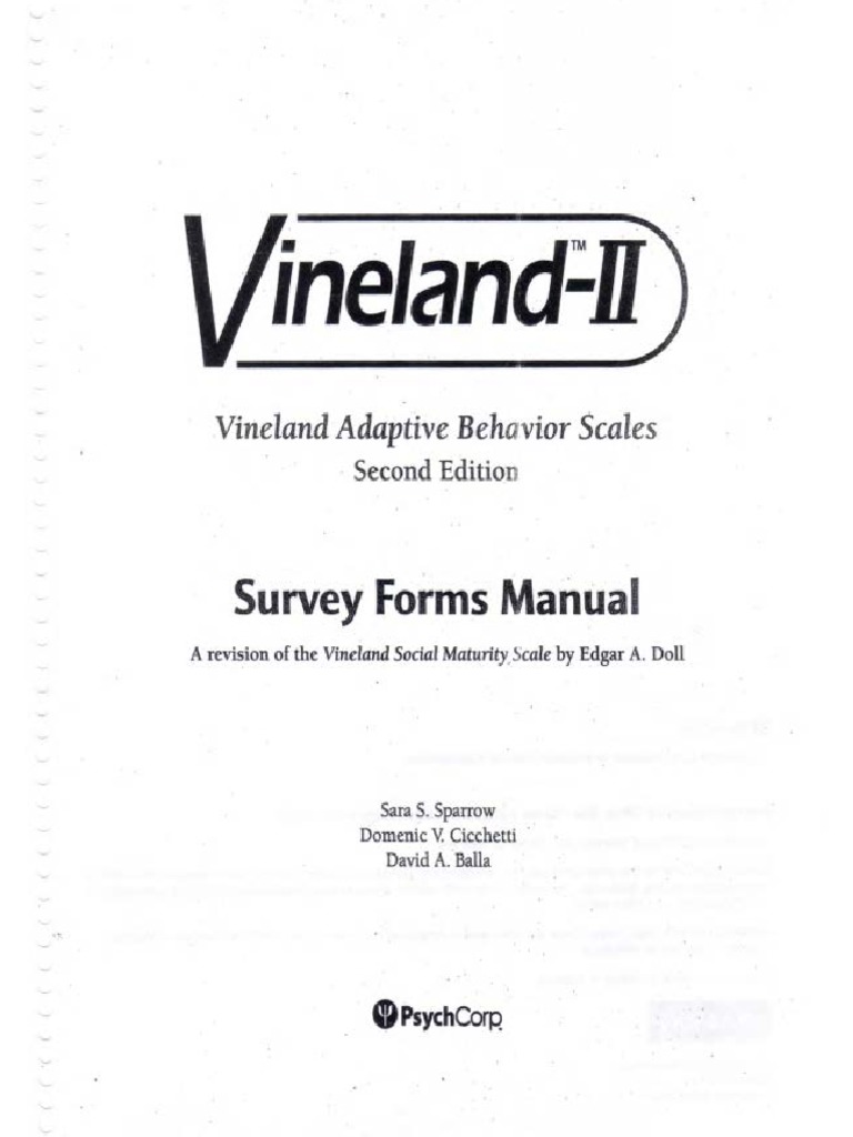 Manual Vineland II PDF | PDF | Intellectual Disability | American Psychological Association