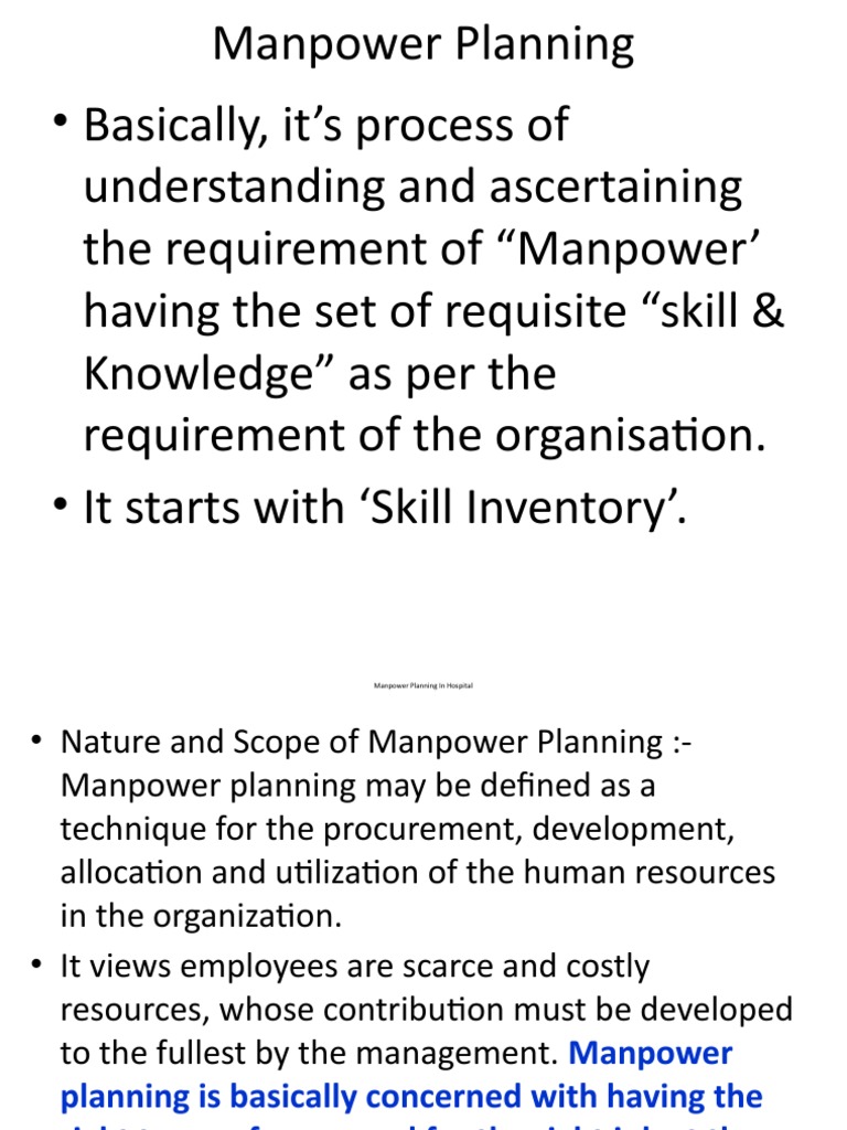 Man Power Planning in Hospital | PDF | Human Resources | Hospital