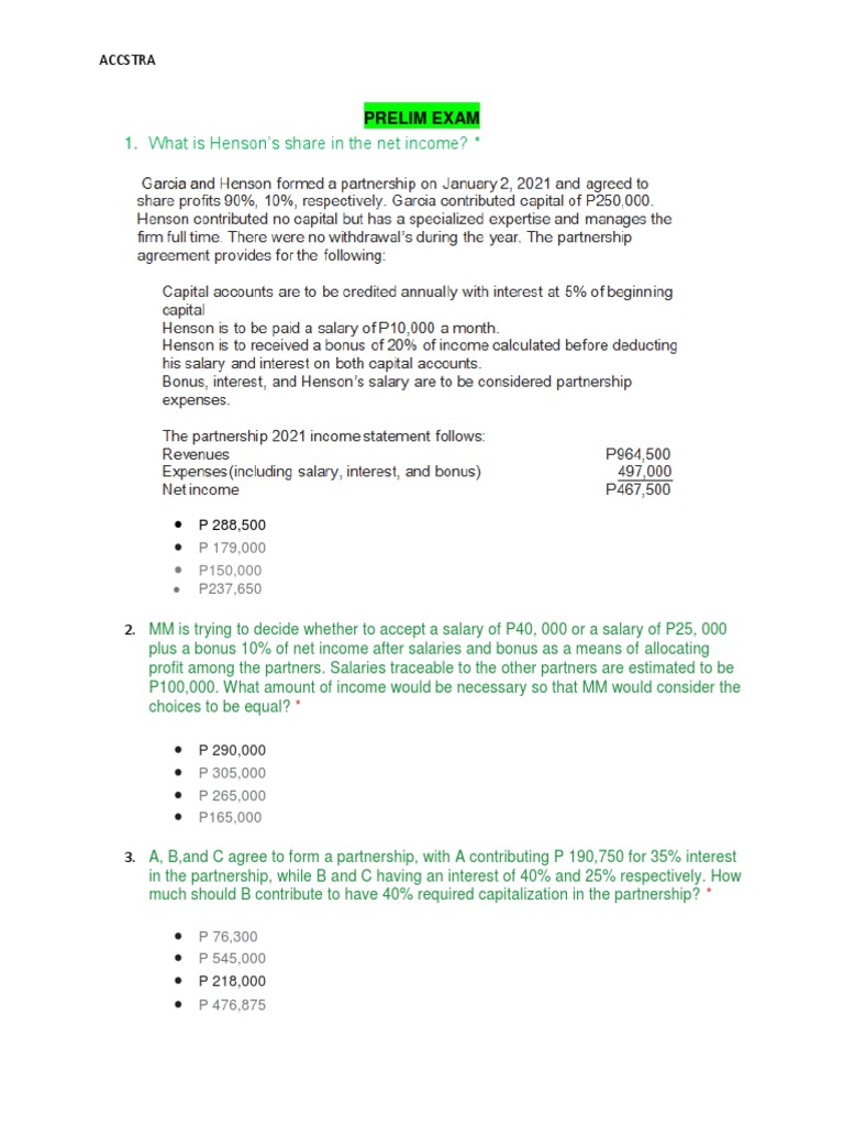 Accstra Theories Reviewer Compilation | PDF | Revenue | Gross Income