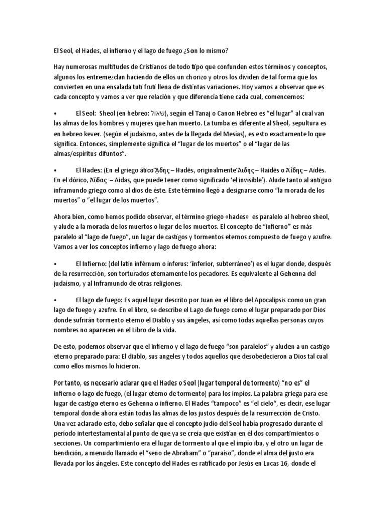 El Seol-1 | PDF | Infierno | Religiones religiosas