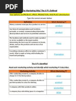 The "Four PS" Worksheet: Product Price Promotion Place | PDF