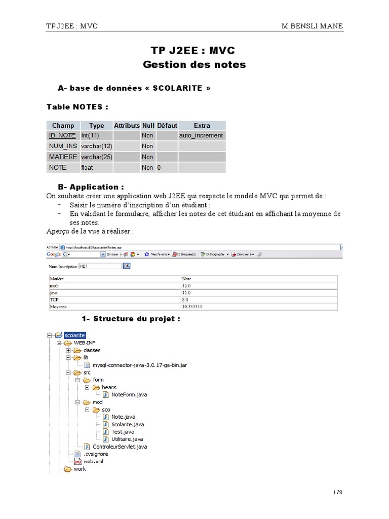 TP MVC Gestion Des Notes | PDF