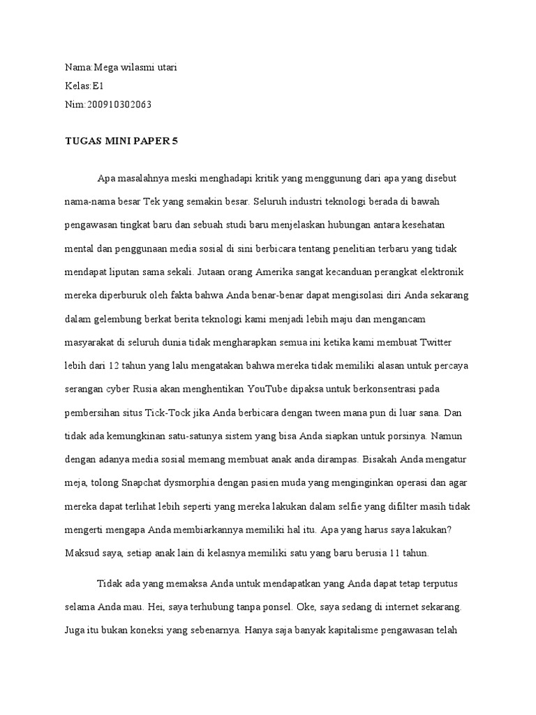 Tugas Mini Paper 5 | PDF
