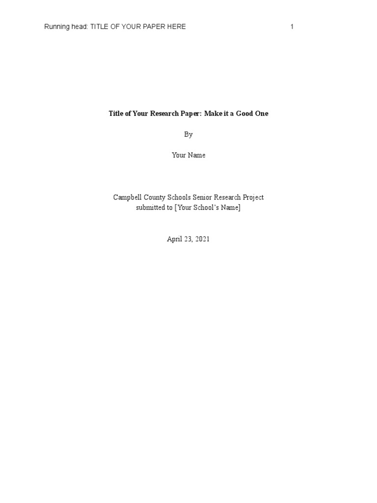 Research Paper Template 1 | PDF | Citation | Bibliography