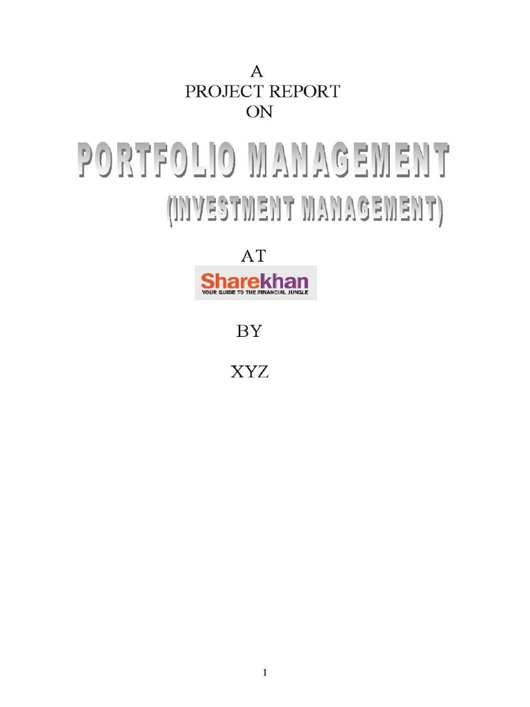 A Project Report On Portfolio Management | PDF