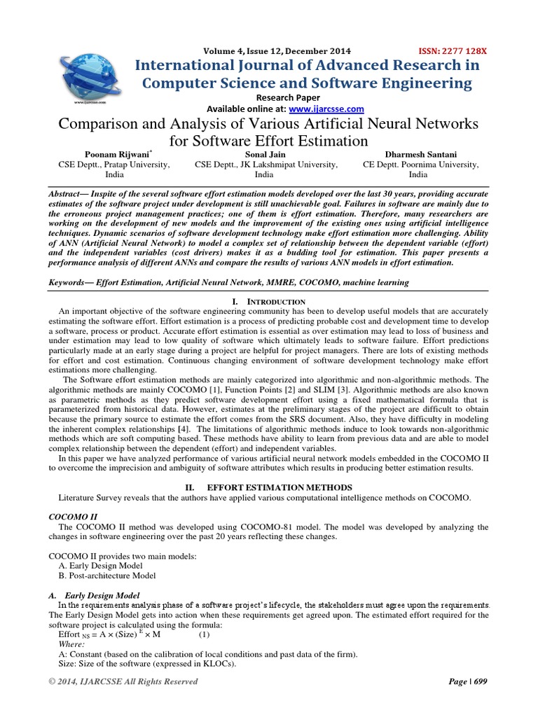 Research Paper Software Effort | PDF | Artificial Neural Network | Systems Science