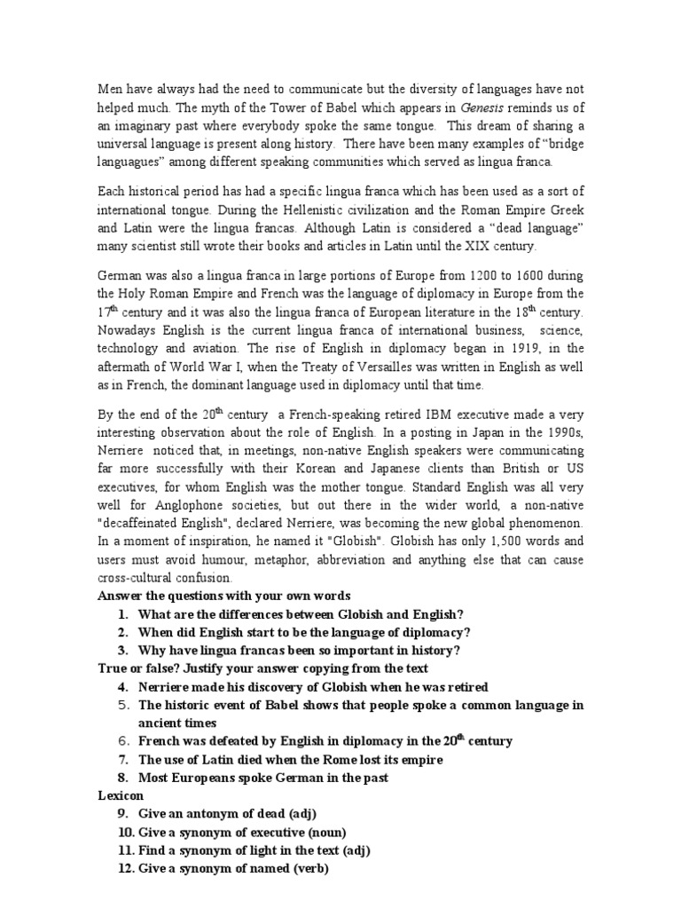 Globish | PDF | Sociolinguistics | Languages