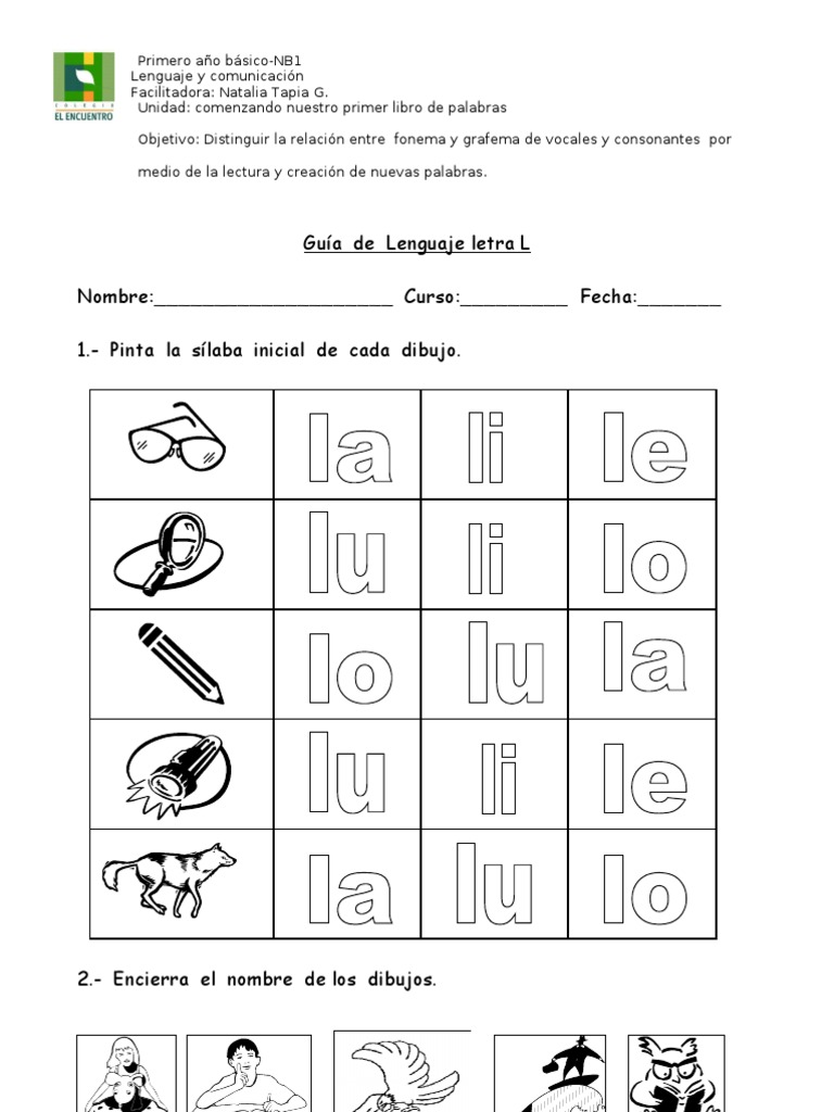 Ejercicios Sobre La Letra L Actividades De Letras Let - vrogue.co