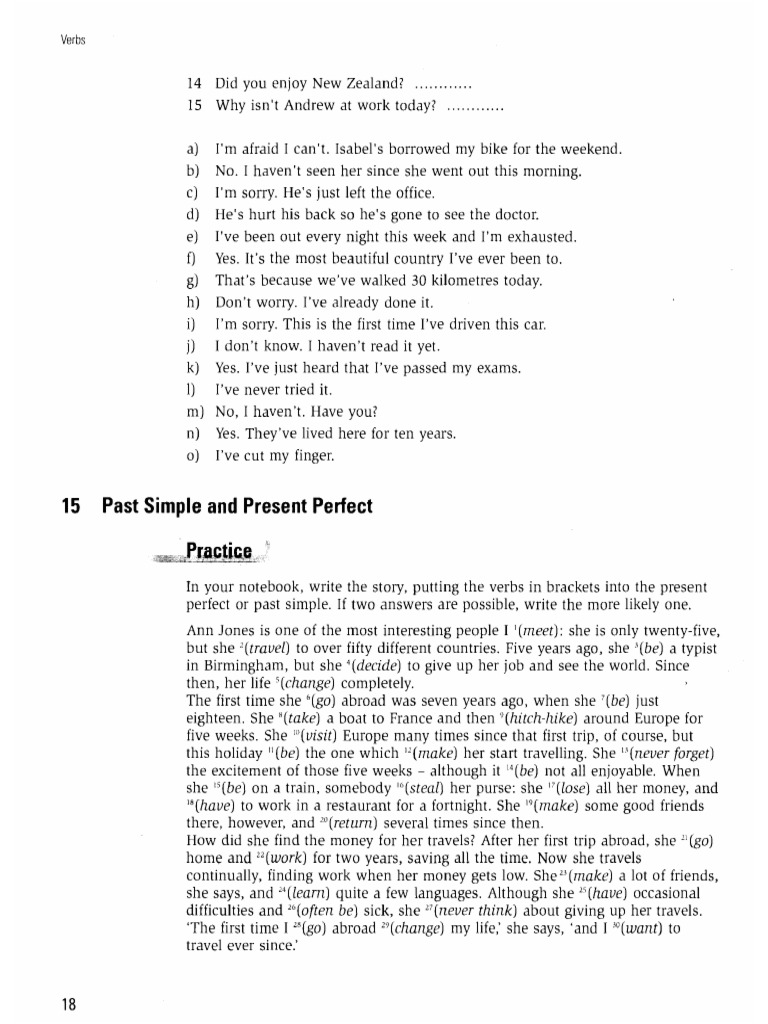 Longman English Grammar Practice Present Perfect, Past Siple | PDF