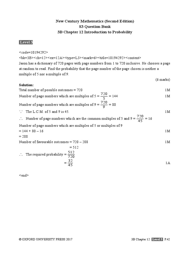 Level 3: New Century Mathematics (Second Edition) S3 Question Bank 3B ...