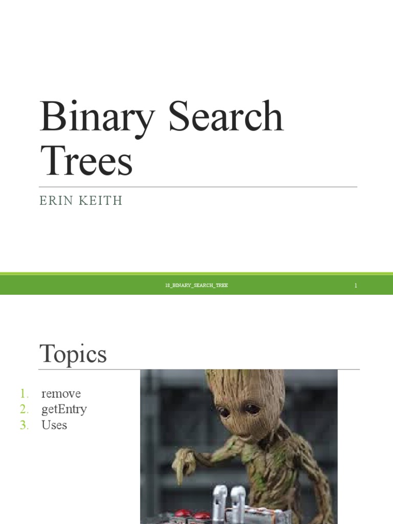 Binary Search Trees: Erin Keith | PDF | Applied Mathematics | Theoretical Computer Science