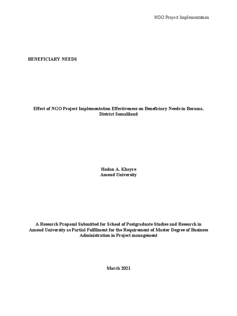 NGO Project Implementation | PDF | Project Management | Non ...