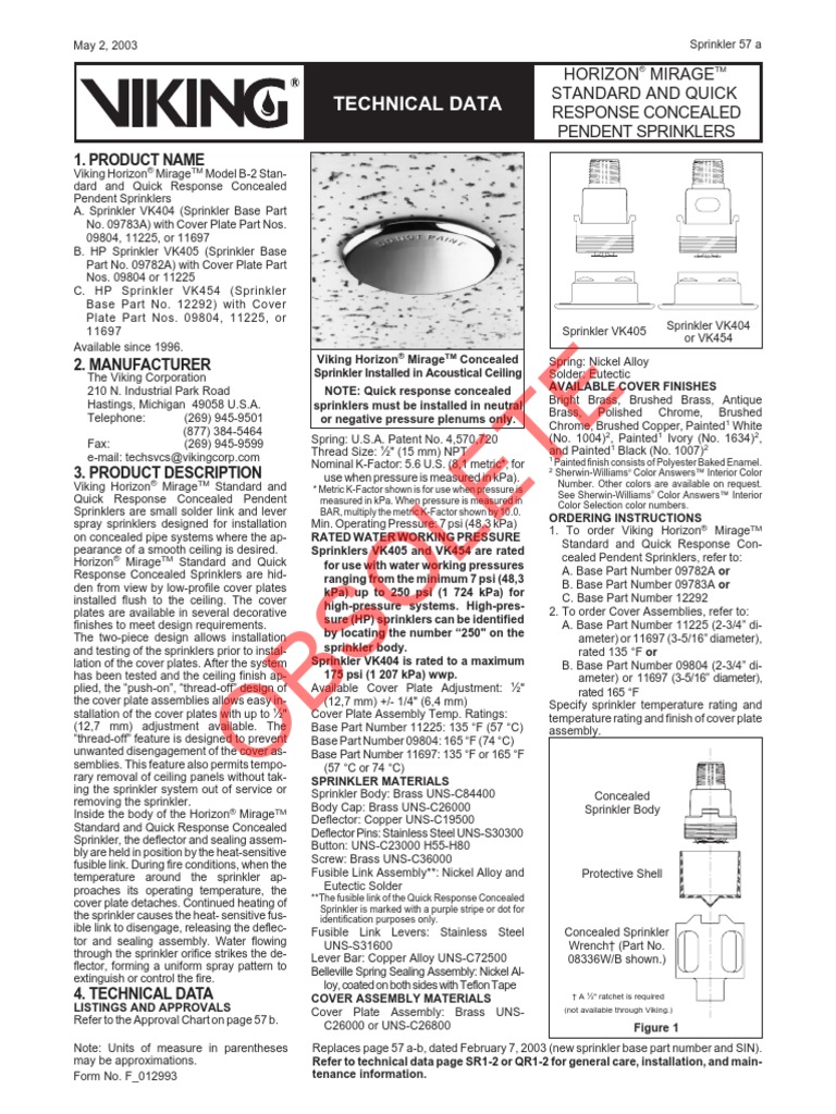 Rociador Viking Vk404 | PDF | Building Engineering | Building Materials
