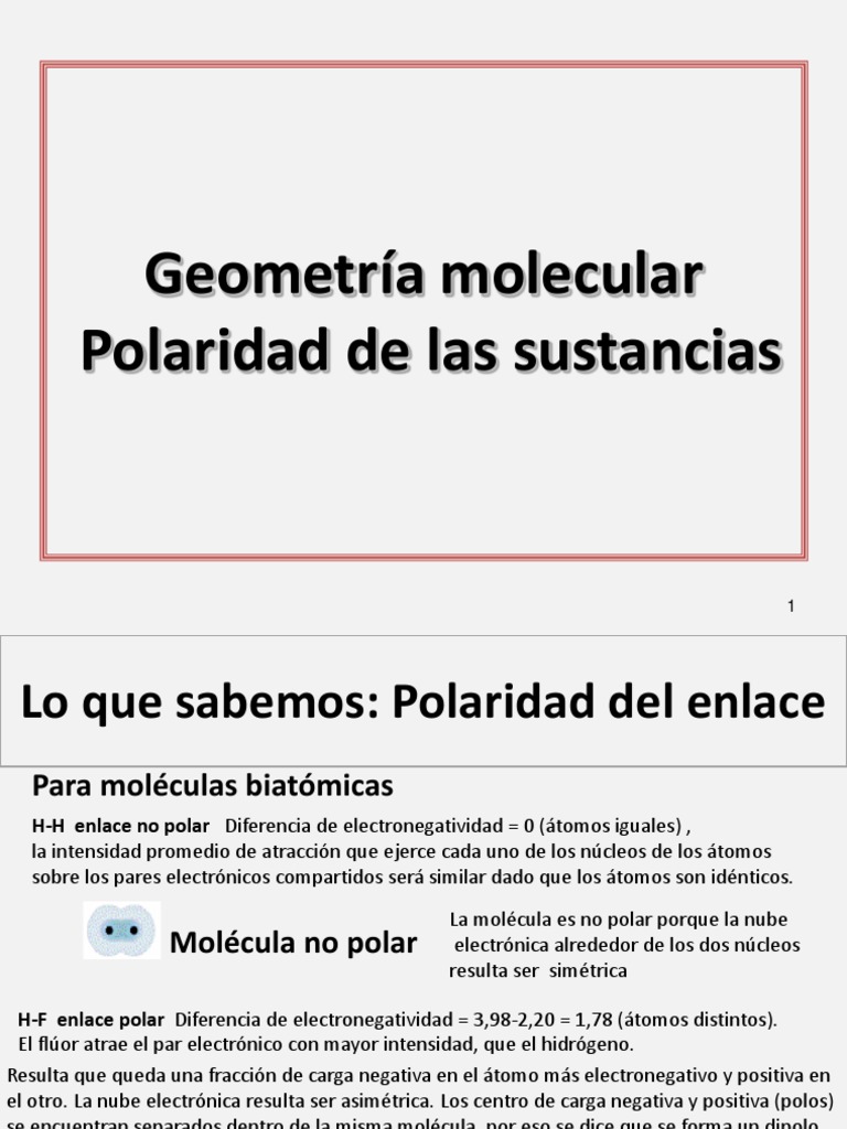 Geometría Molecular y Polaridad de Las Sustancias | PDF | Polaridad química | Enlace químico