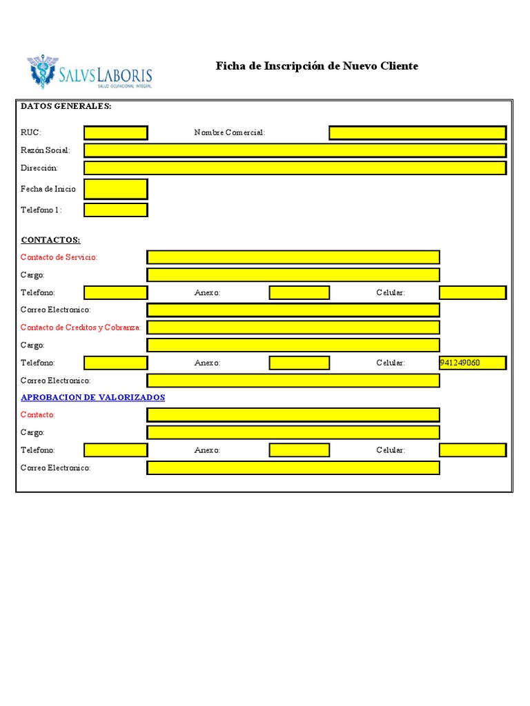 Formato Ficha de Cliente | PDF
