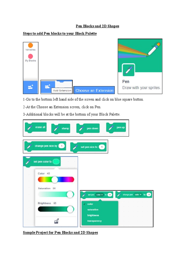 Pen Blocks and 2d Shapes | PDF
