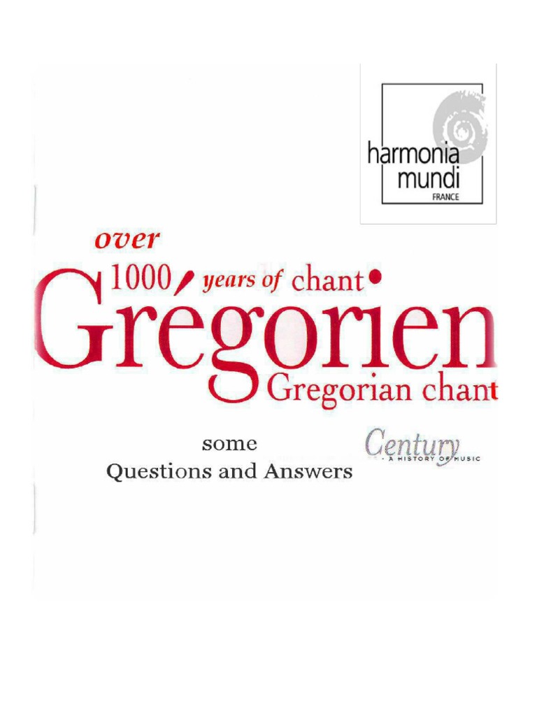 GREGORIAN CHANT Overview of History and Musical Forms | PDF | Gregorian ...