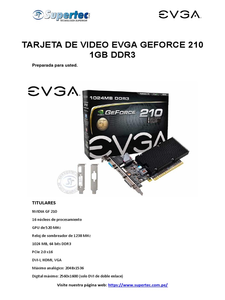 T Video Evga Geforce GT210 | PDF | Hardware de la computadora ...