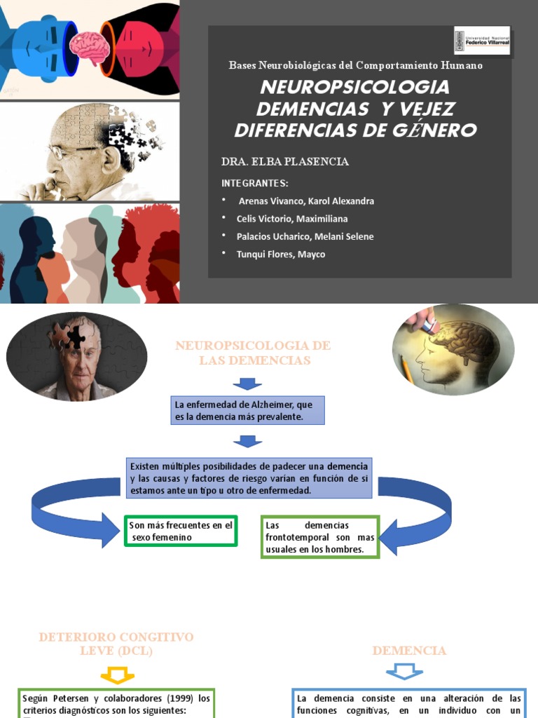 Neuropsicología Demencias Vejez y Genero Final | PDF | Demencia | Cerebro