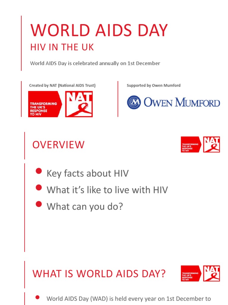 World AIDS Day Assembly 2019 - PowerPoint Slides | PDF | Hiv/Aids | Hiv