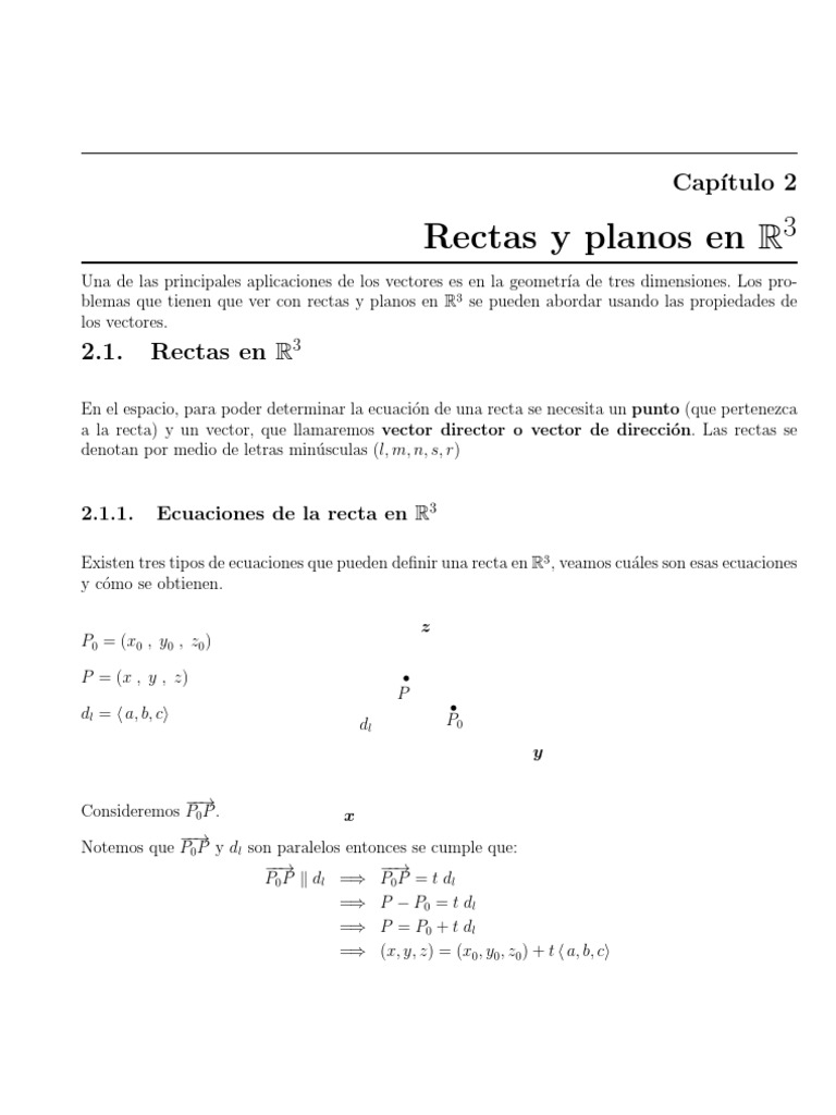 Rectas y Planos en R3 | PDF | Línea (geometría) | Geometria plana)