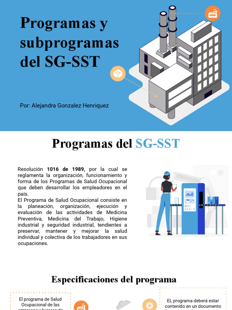 Programas y Subprogramas Del SG-SST | PDF | Seguridad y salud ocupacional | Ciencias de la Salud