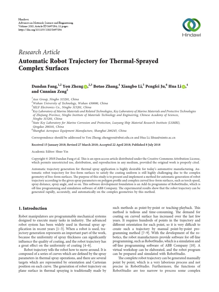 Automatic Robot Trajectory For Thermal-Sprayed Com | PDF | Curvature ...