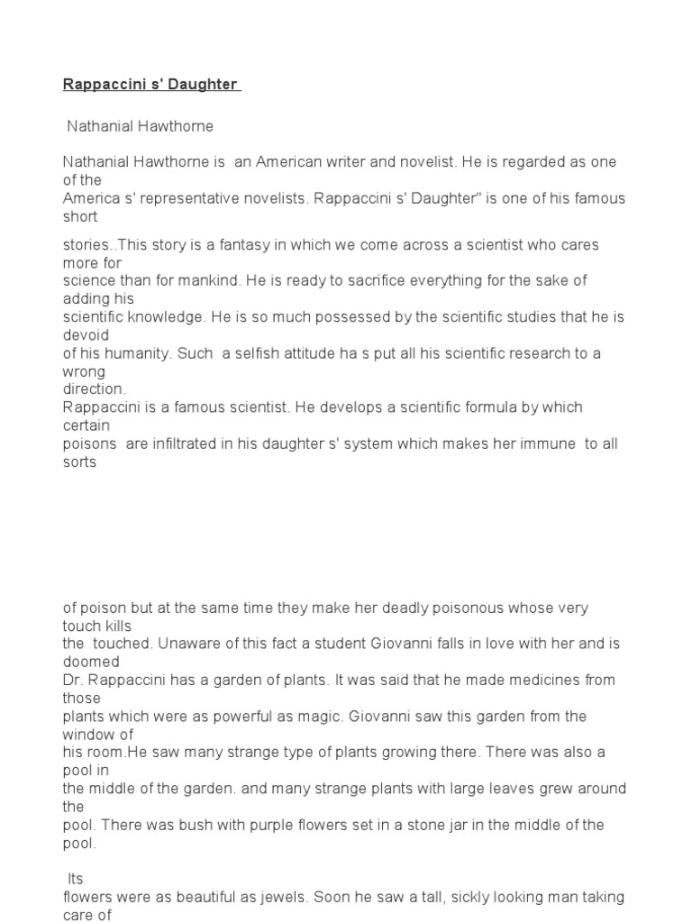 Rappaccini S' Daughter | PDF | Science | Science (General)