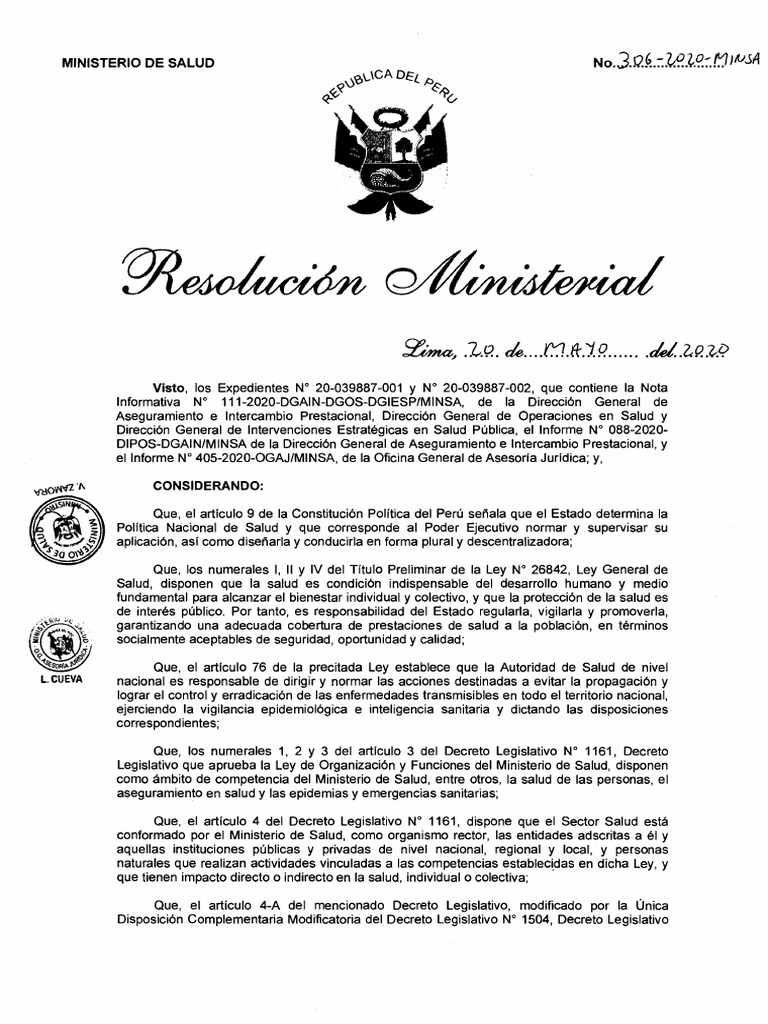 RM - 306 2020 Minsa | PDF