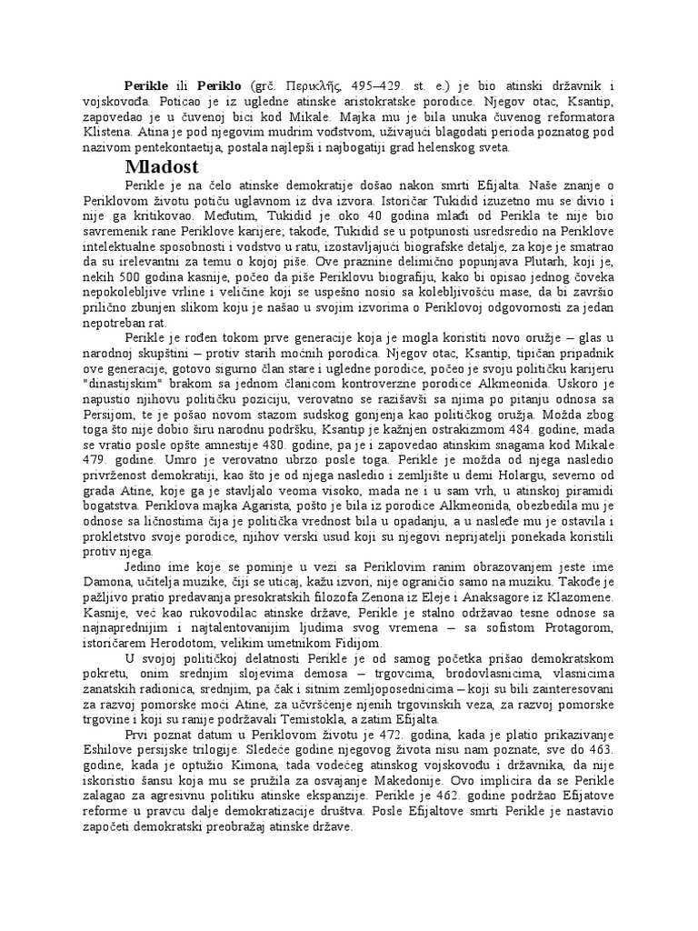 Perikle Ili Periklo | PDF