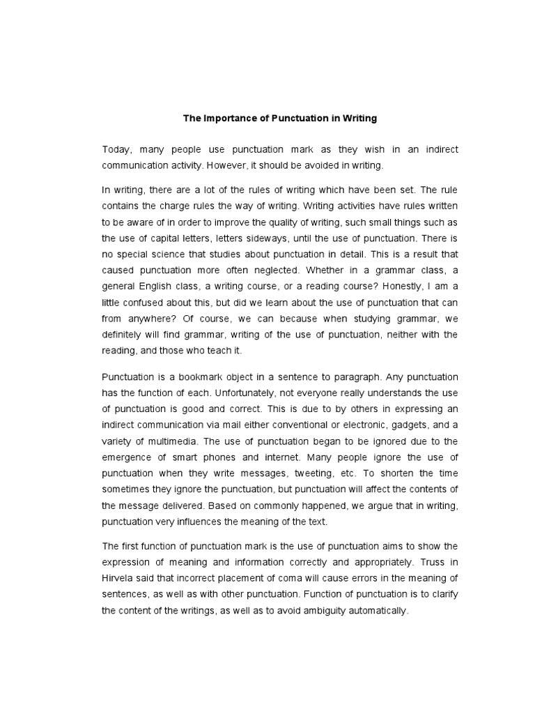 2nd Task The Importance of Punctuation in Writing | PDF | Punctuation ...