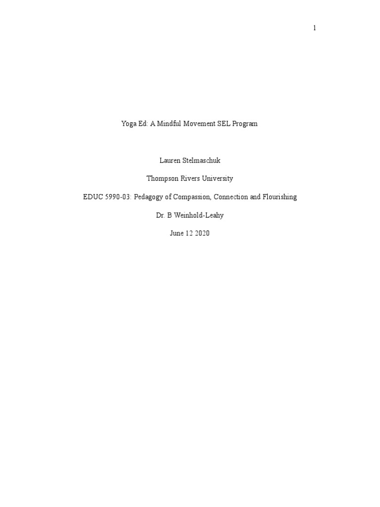 Yogaed Sel Paper | PDF | Mindfulness | Curriculum