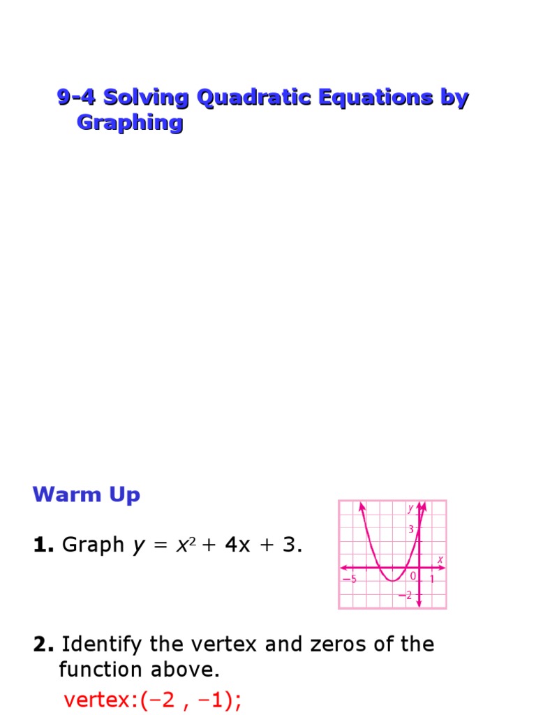 Solving Quadratics by Graphing | PDF | Algebra | Quadratic Equation