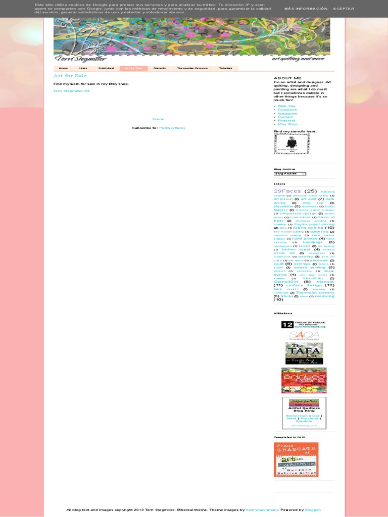 Terri Stegmiller Art and Design - Art For Sale | PDF | Quilting | Crafts Terri Stegmiller Art and Design - Art For Sale | PDF | Quilting | Crafts