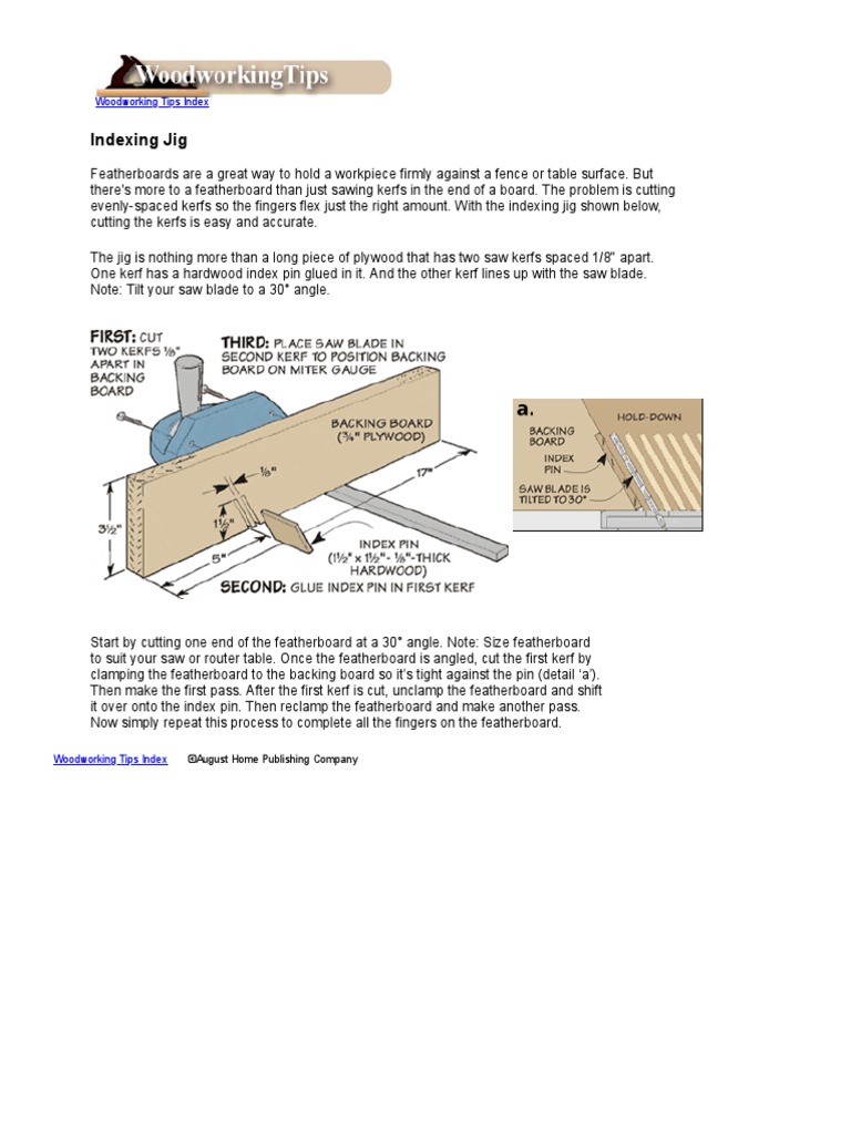 Indexing Jig For Woodworking | PDF