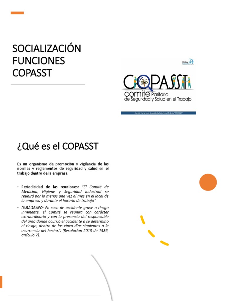 Socialización Funciones Copasst | PDF | Seguridad y salud ocupacional | Gobierno