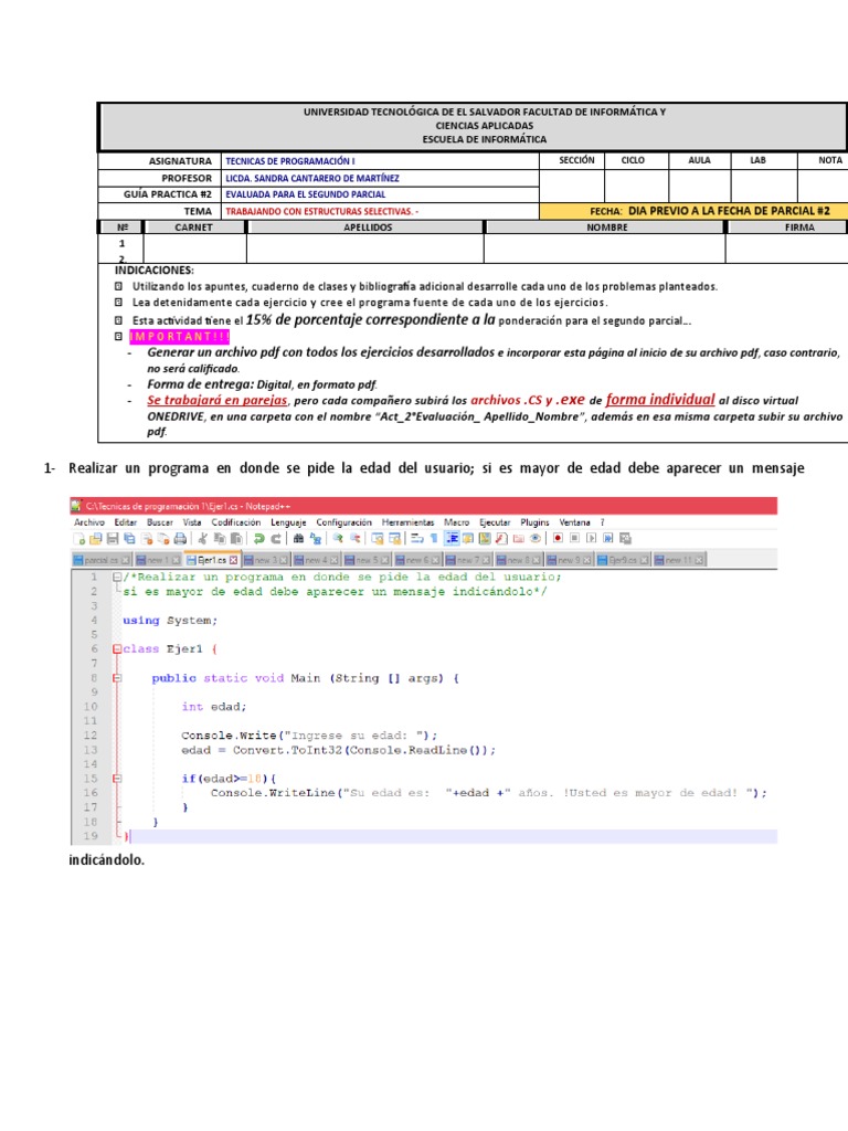 Guía#2 - Estructuras Selectivas (Todas Selectivas) | PDF | Informática ...