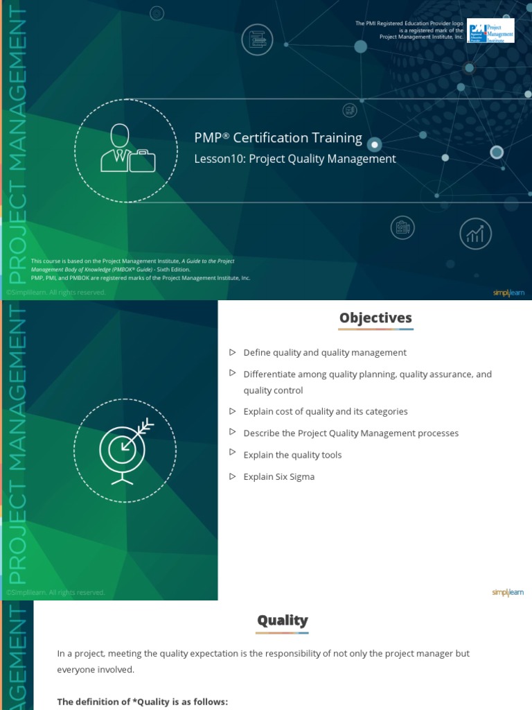 Lesson 10 - Project Quality Management | PDF | Project Management ...