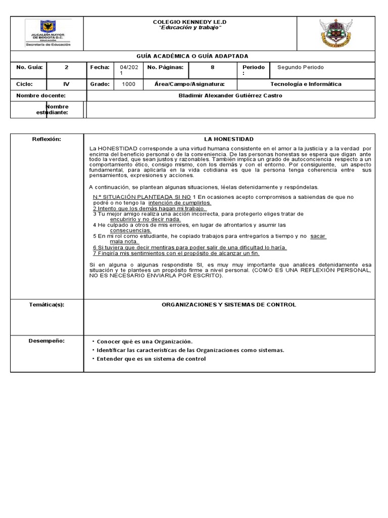 Guia 2 Tec 1000 2021 | PDF | Sistema | Bienes