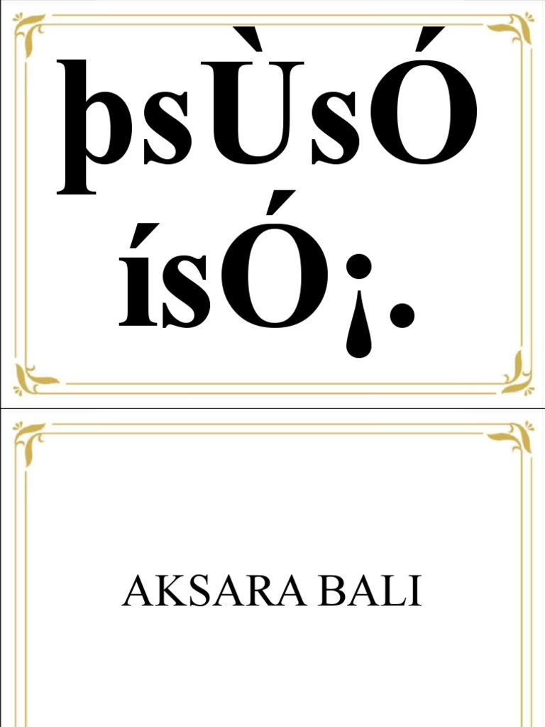 Aksara Bali: Wréastra, Swalalita, Modré | PDF | Agama & Spiritualitas