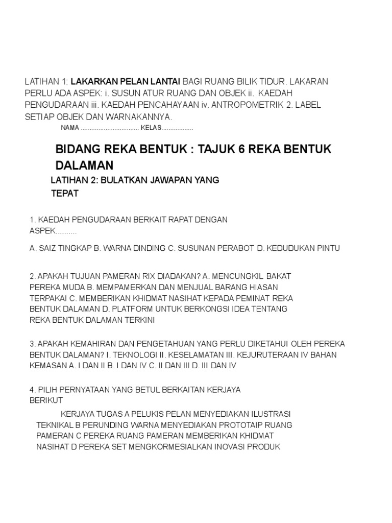 Tajuk 6 Reka Bentuk Dalaman | PDF