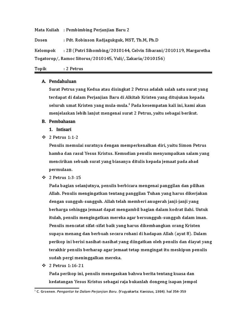 PPB 2 Petrus Kelompok 2B | PDF | Agama & Spiritualitas