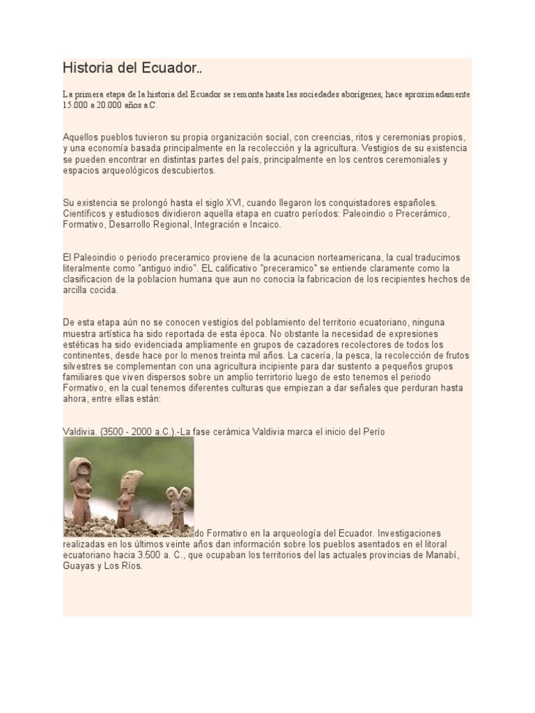 Historia y Culturas del Ecuador | PDF | Ecuador | Cazador recolector