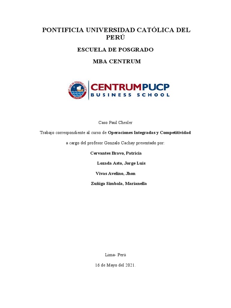 DOE2 Caso Paul Chesler Grupo 2 | PDF | Calidad (comercial) | Logística