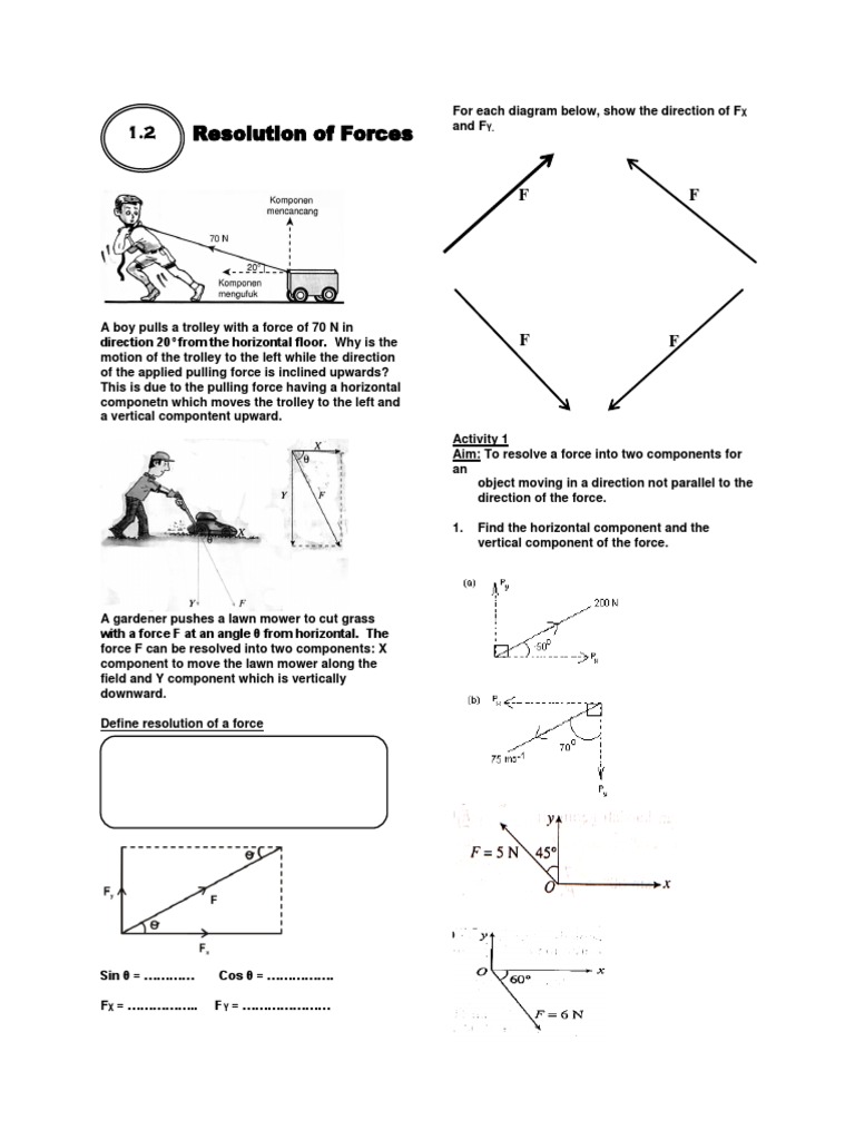1.2 Resolution of Forces | PDF | Force | Mechanics