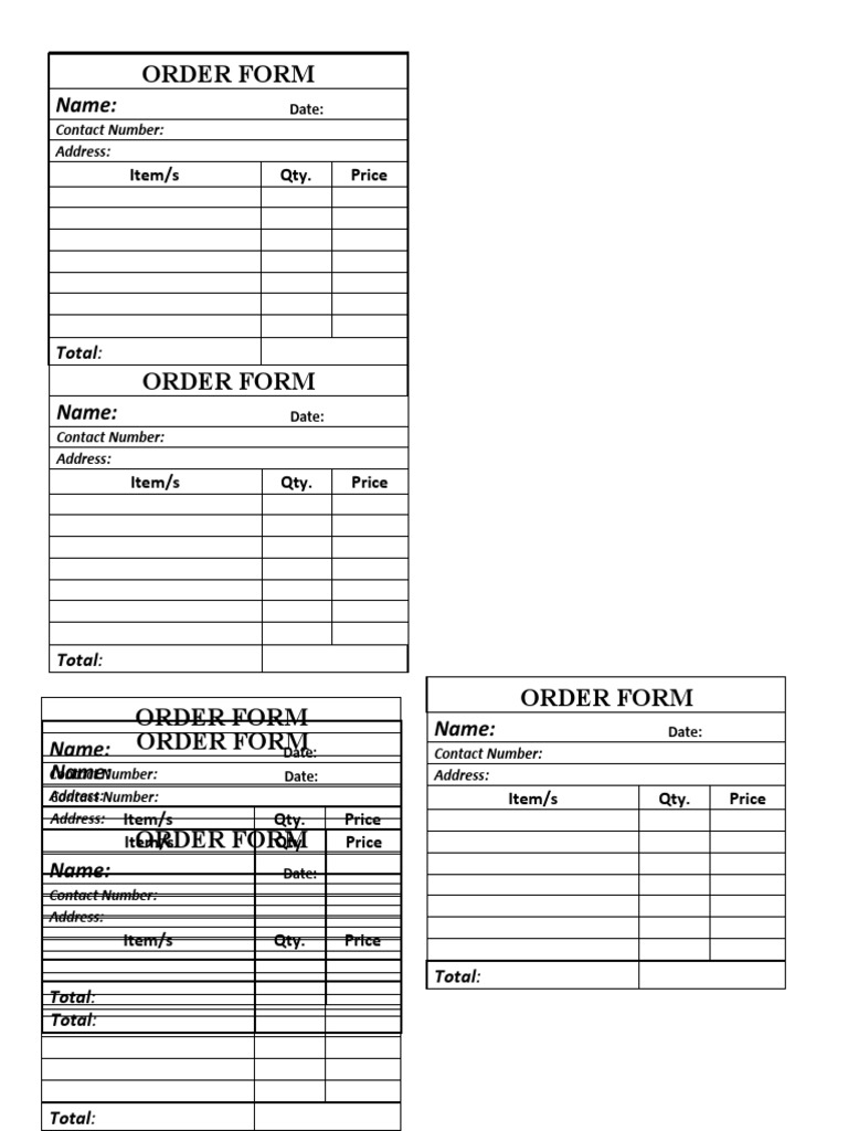 Final Order Form | PDF