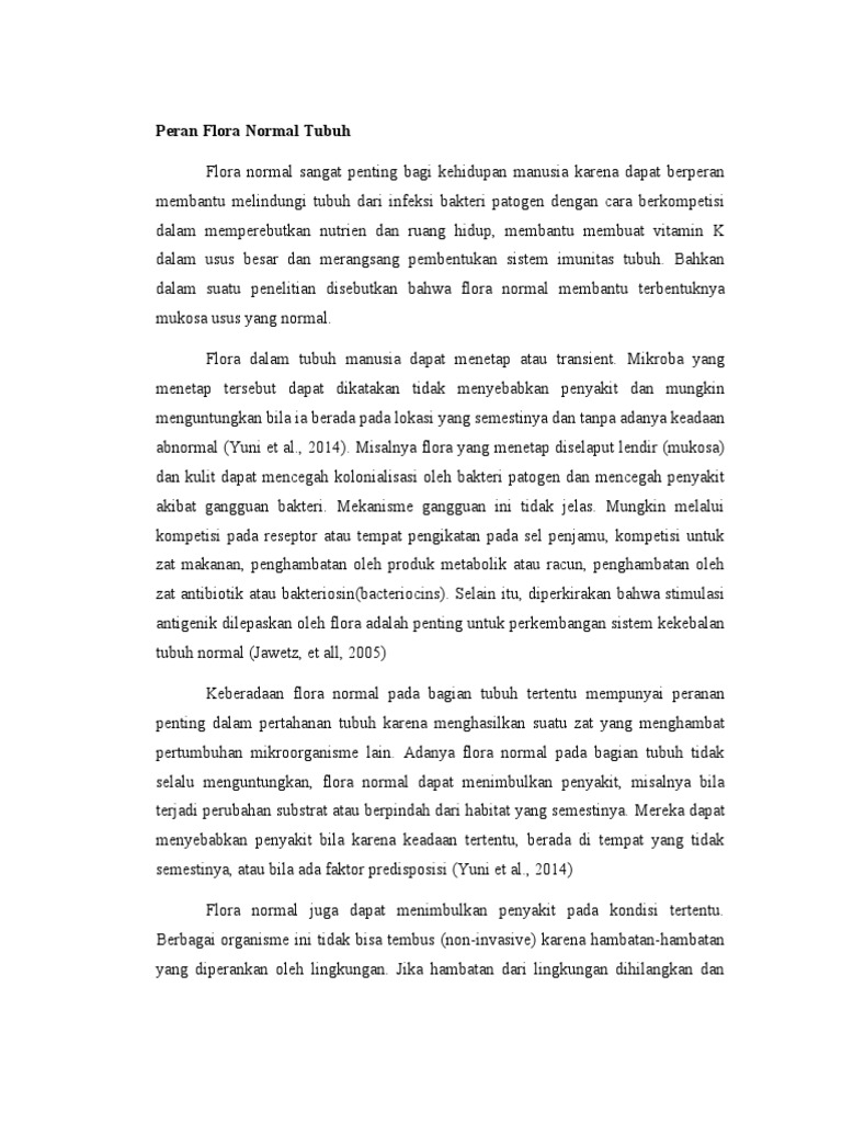 Peran Flora Normal Tubuh | PDF
