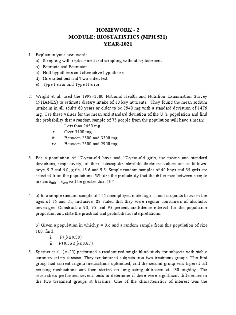 Homework - 2 Module: Biostatistics (MPH 521) YEAR-2021: Girls Boys ...