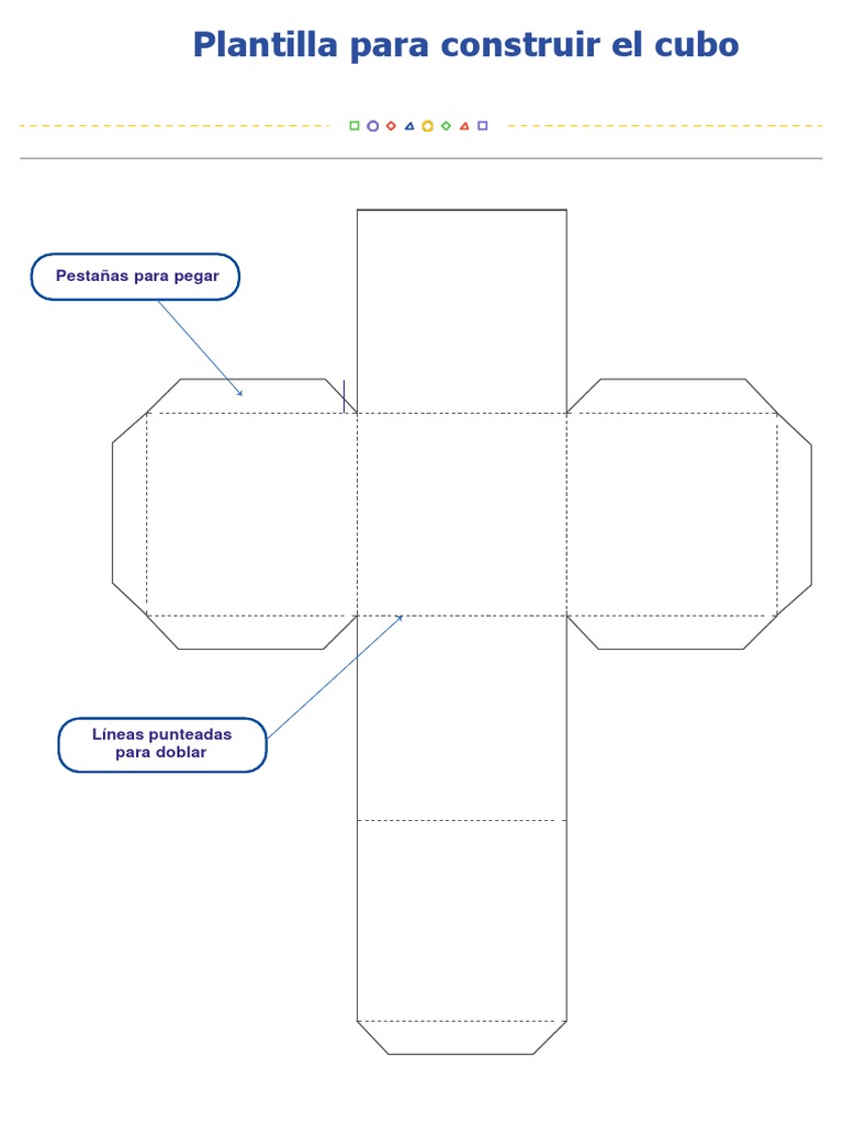 Cómo construir un cubo de 10 cm de lado siguiendo una plantilla paso a ...